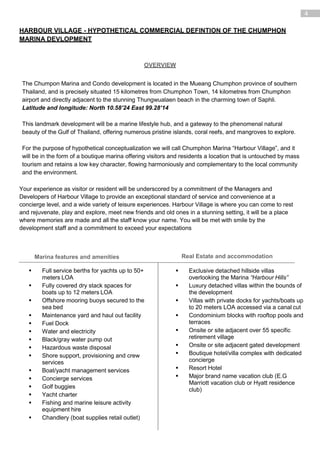 Chumphon marina development phase 1 action plan 45 page for chumphon developent team | PDF