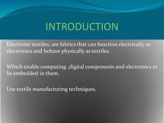 E-Textiles | PPTX