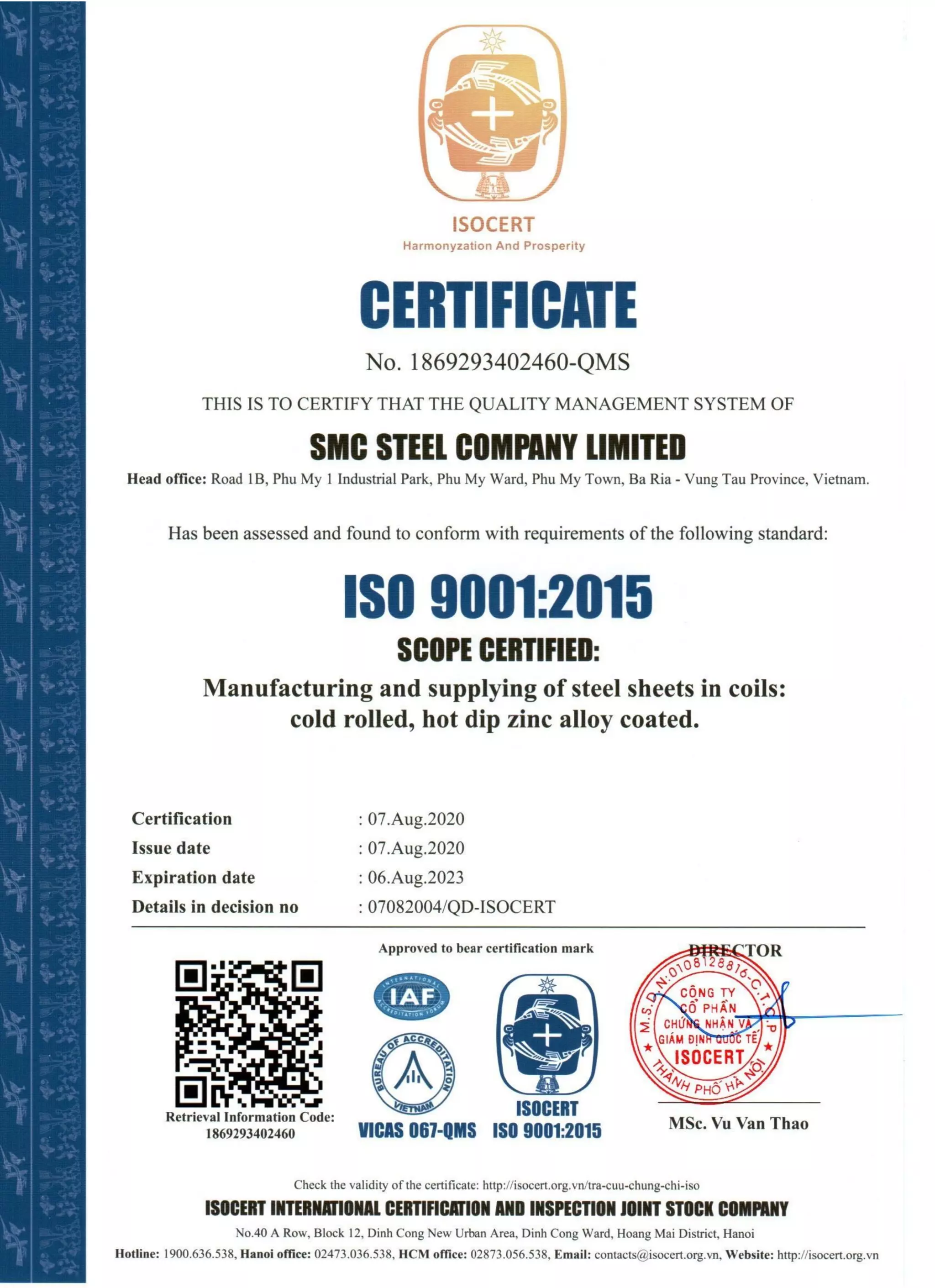 Chung chi-iso-9001 | PDF