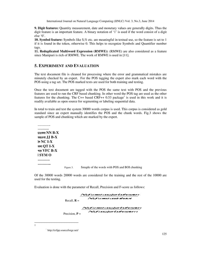Chunking in manipuri using crf | PDF