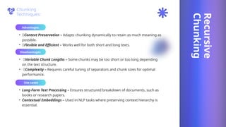 chunking techinques BASED IN RAG PROCESS | PPTX
