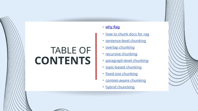 Chunking why rag USED IN RAG FOR RETREIVAL | PPTX