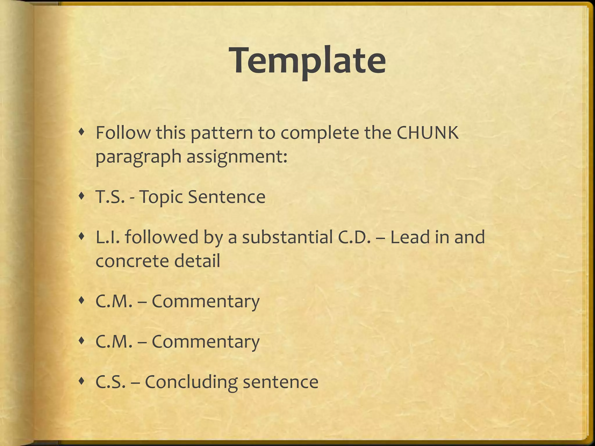 Chunk Paragraph Template and Examples | PPTX