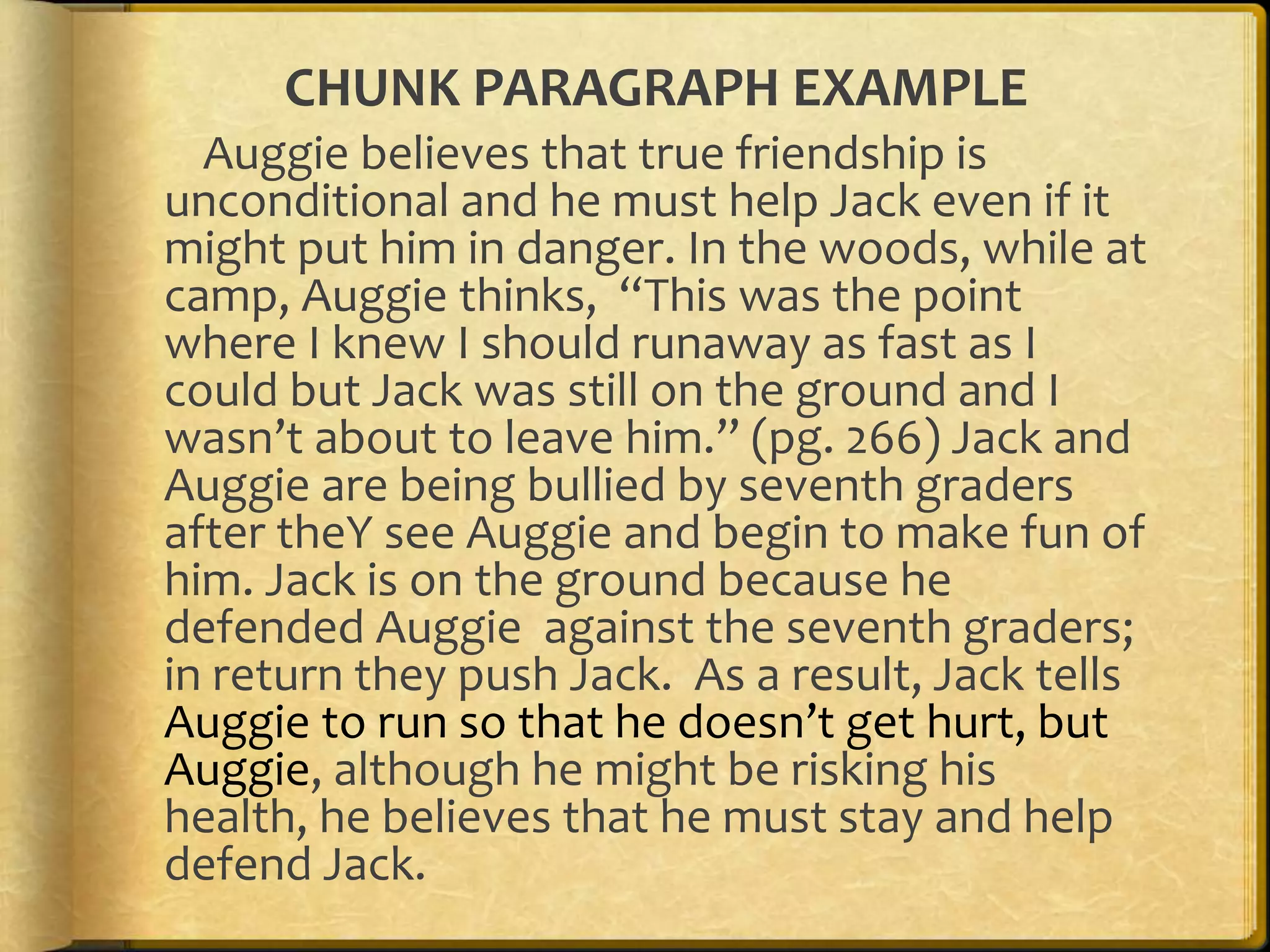 Chunk Paragraph Template and Examples | PPTX