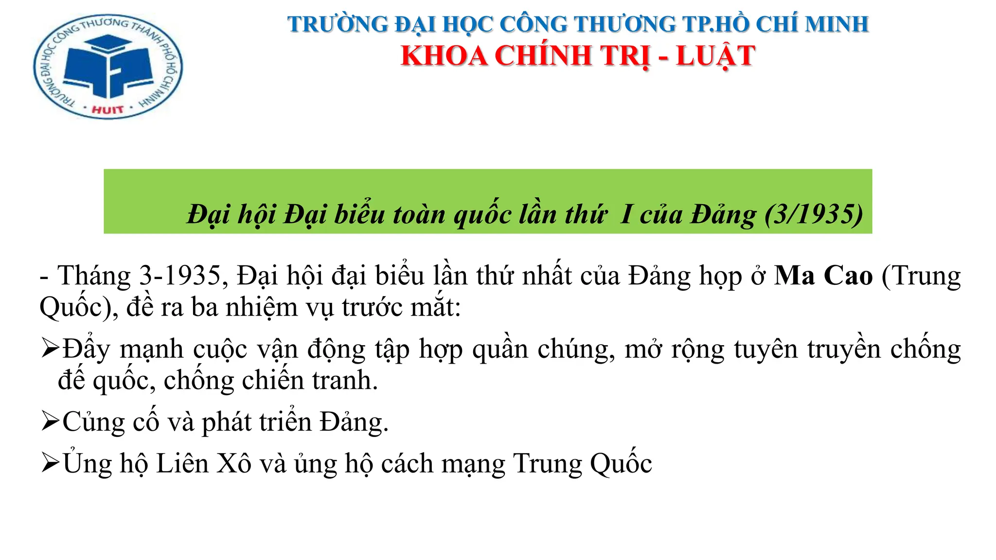 lịch sử đảng chương 1 ULIS - chương 1 ch | PPT