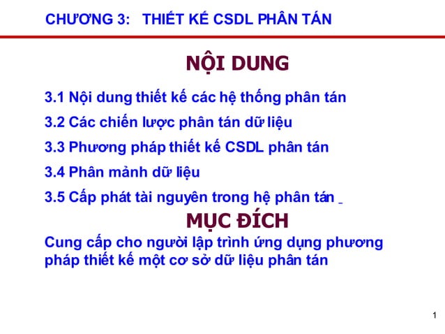 Chuong 3- CSDL phân tán | PPT