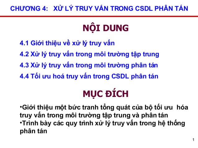 Chuong 4 - CSDL phân tán | PPT