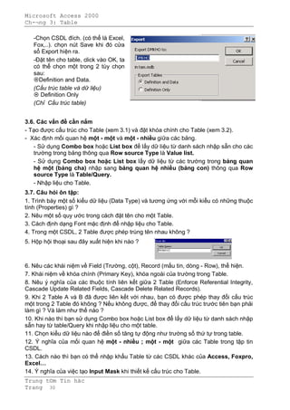 Chuong 03 table | PDF