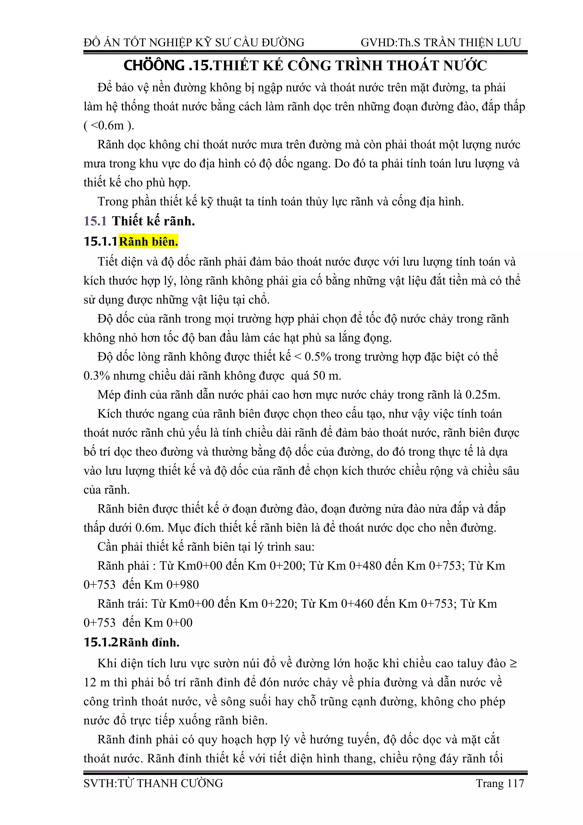 Chuong 15 thiet ke cong trinh thoat nuoc | DOC