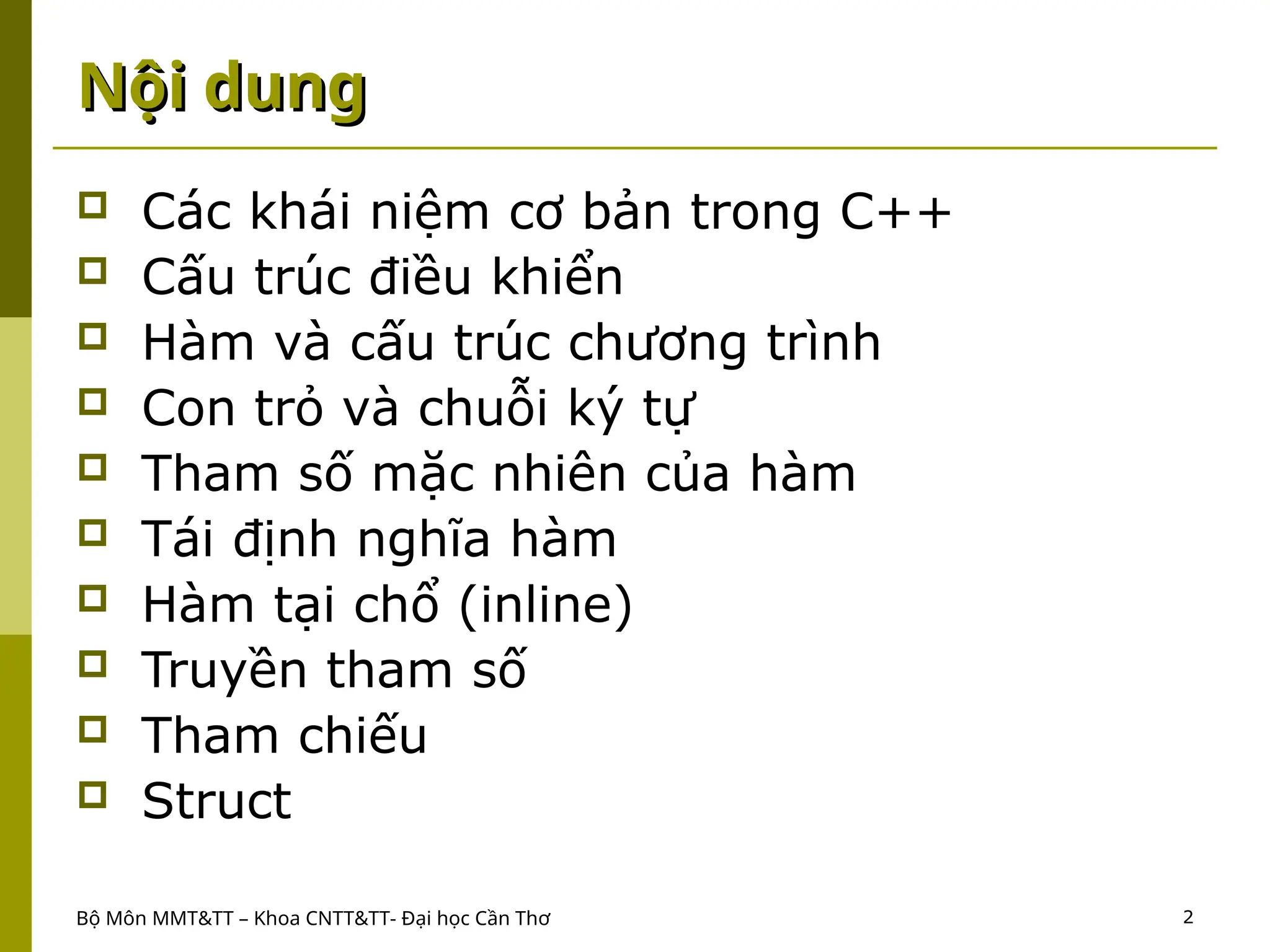 Cac dac diem cua ngôn ngữ C++ trong nhâp moon lập trình | PPT