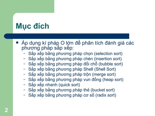 Chuong 2 phan tich cac thuat toan sap xep va tim kiem | PPT