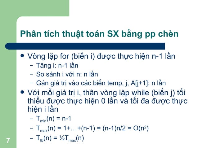Chuong 2 phan tich cac thuat toan sap xep va tim kiem | PPT