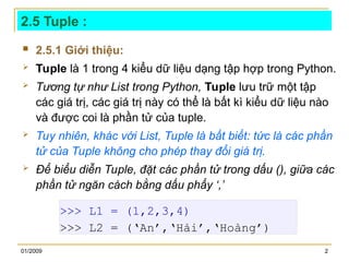 Chuong 2 - PYTHON - Tuple, Set, Dictionrary.ppt