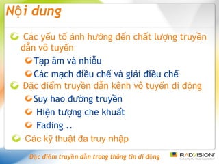 Truyen dan trong moi truong di dong | PPT
