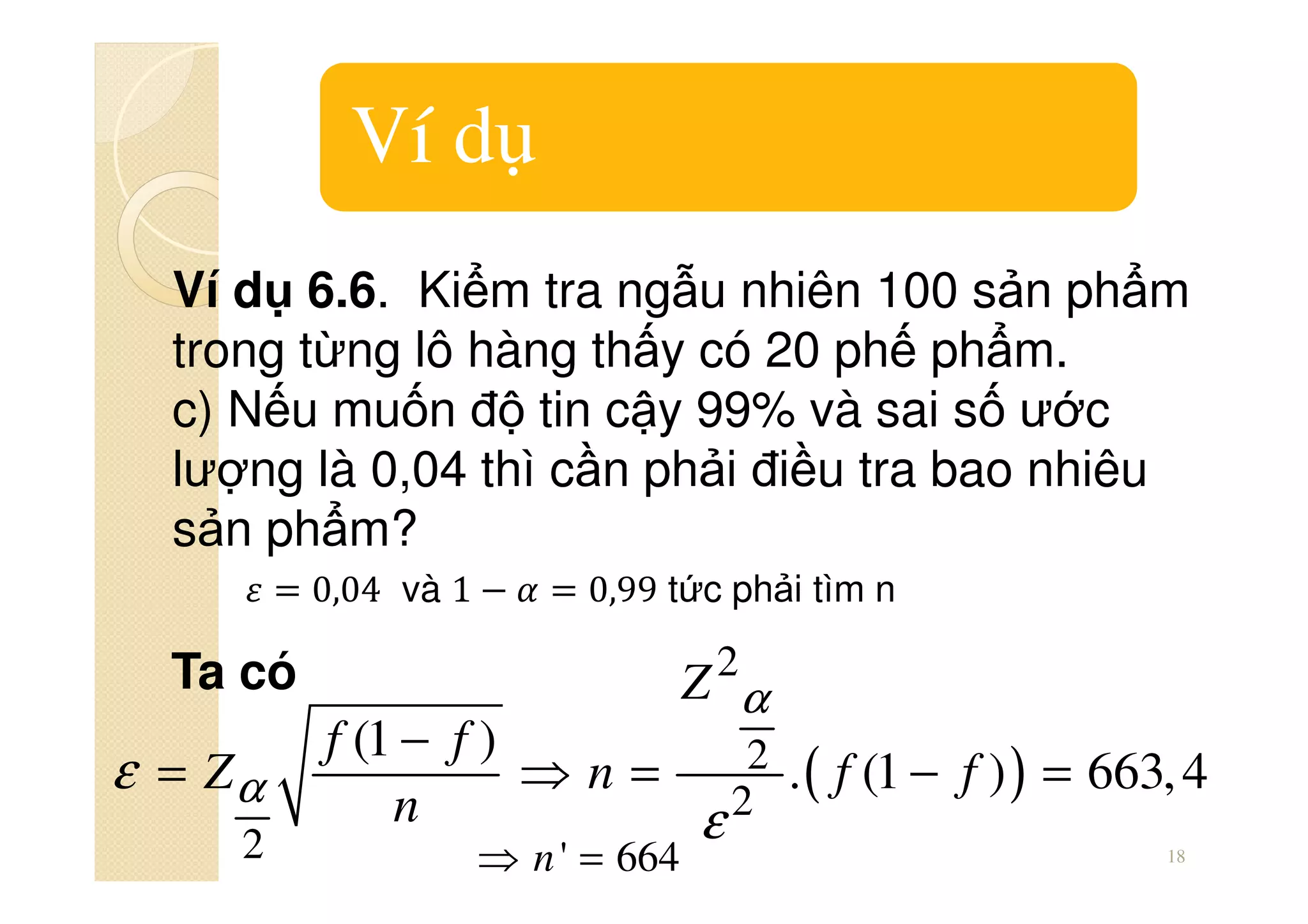 Chuong2: ƯỚC LƯỢNG THAM SỐ, môn thống kê ứng dụng | PDF