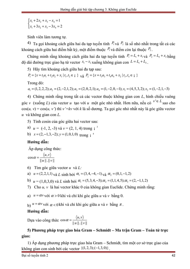 đại số tuyến tính 2 ( không gian eculid ) | DOC