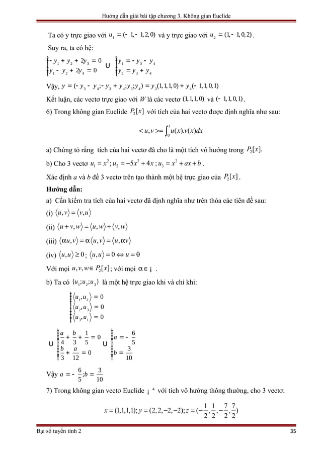 đại số tuyến tính 2 ( không gian eculid ) | DOC