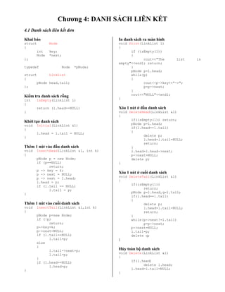 Chuong 4 danh sach lien ket | PDF