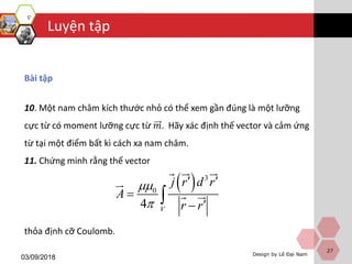 Lecture on Classical Electrodynamics - Chapter 4 - Magnetostatics field | PPT