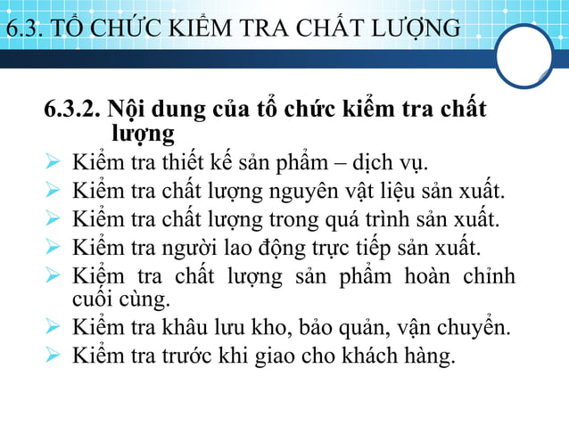 Chương 6: Kiểm tra chất lượng sản phẩm | PPTX