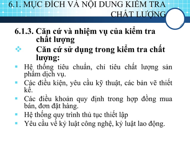 Chương 6: Kiểm tra chất lượng sản phẩm | PPTX