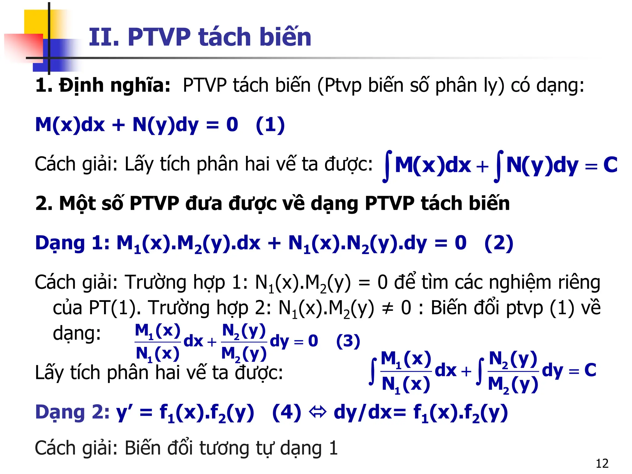 Bài giảng chương 8: Phương trình vi phân cấp một và cấp hai | PDF