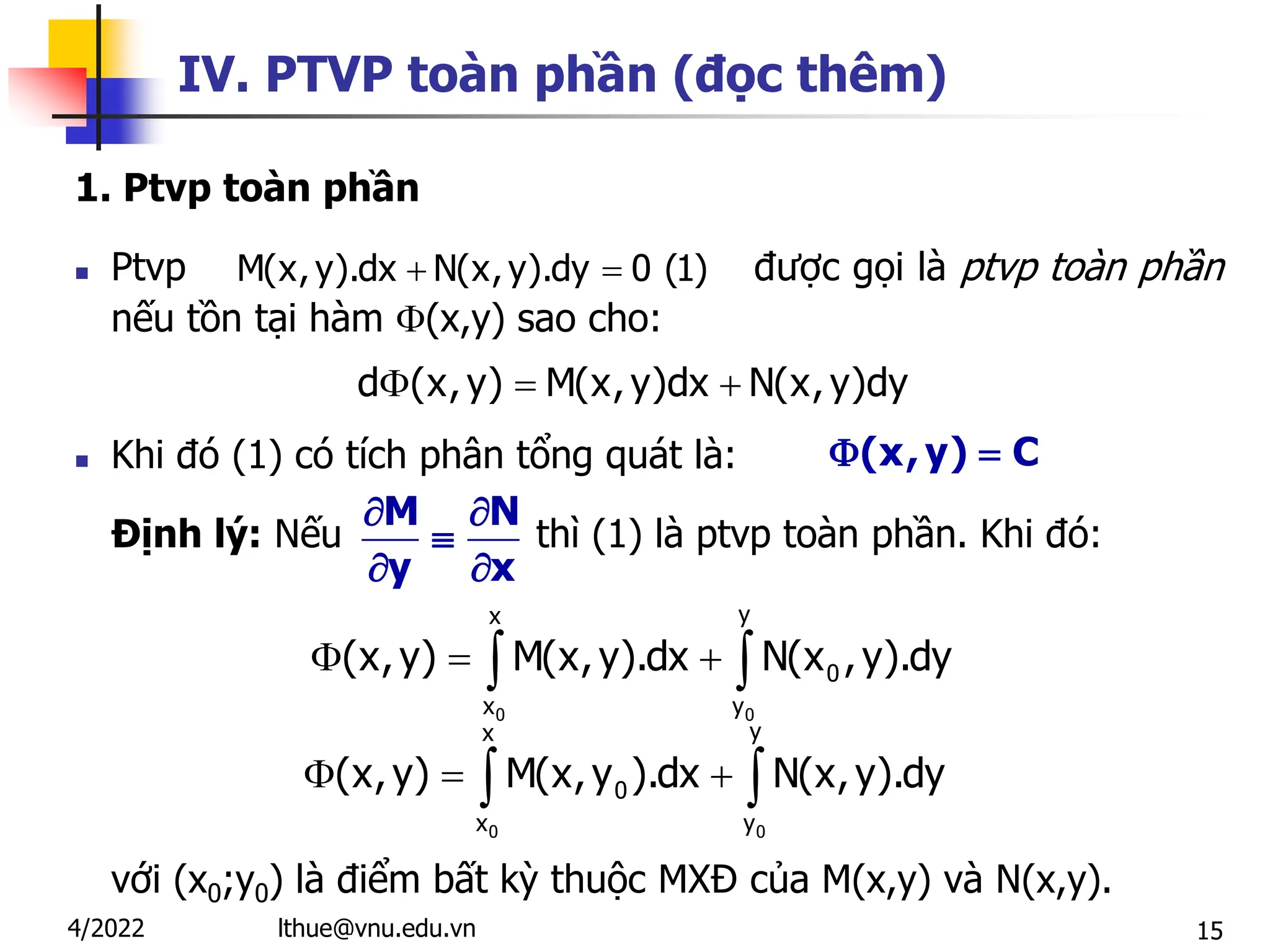Bài giảng chương 8: Phương trình vi phân cấp một và cấp hai | PDF