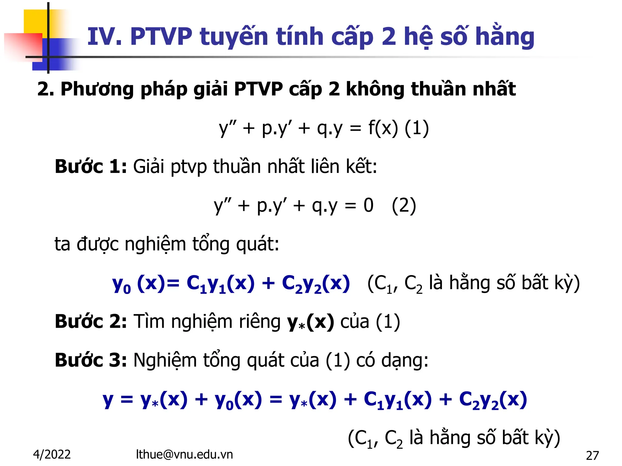 Bài giảng chương 8: Phương trình vi phân cấp một và cấp hai | PDF