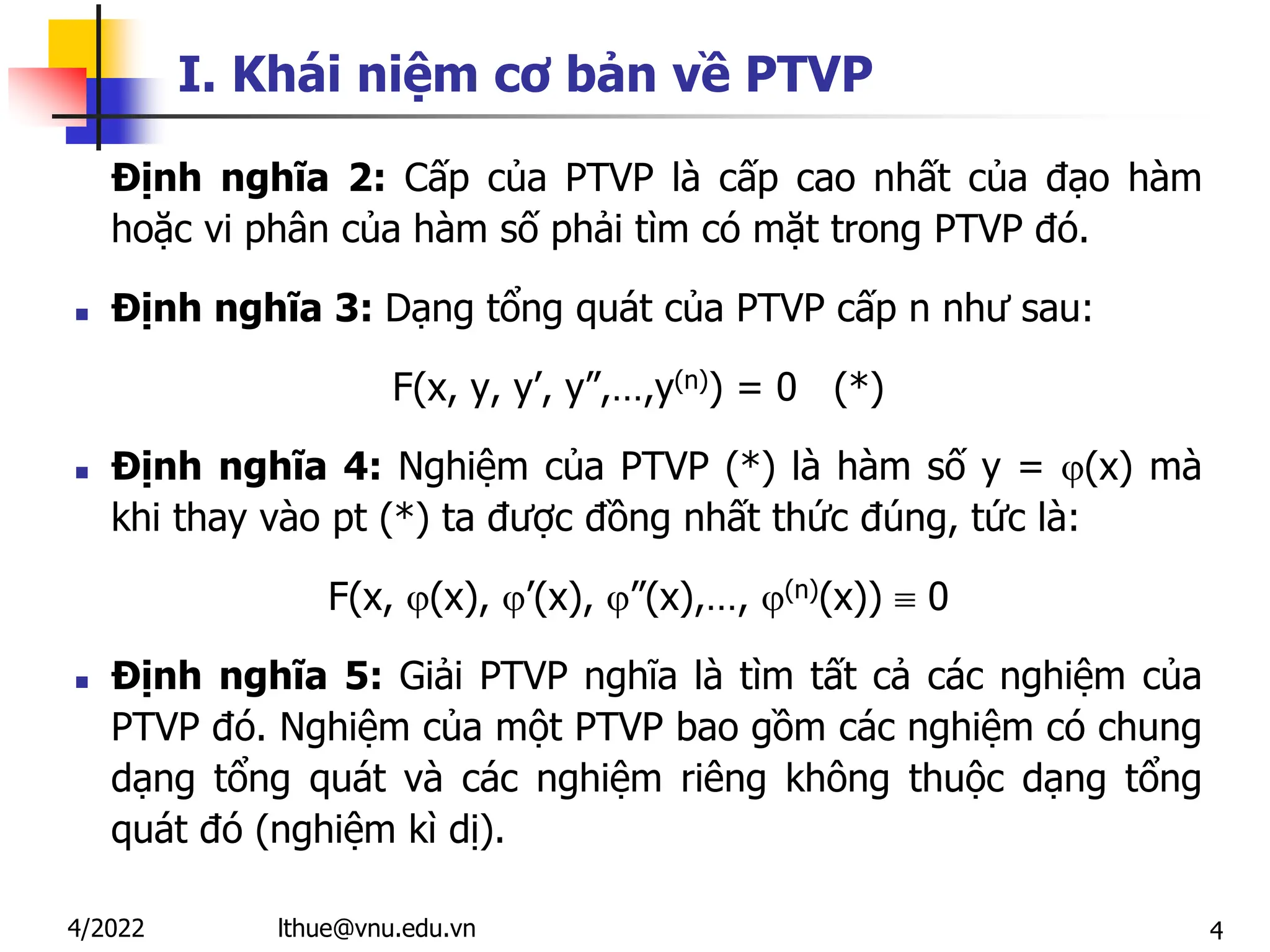 Bài giảng chương 8: Phương trình vi phân cấp một và cấp hai | PDF