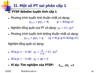 Bài giảng chương 8: Phương trình vi phân cấp một và cấp hai | PDF