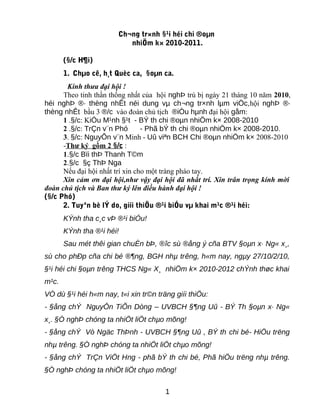 Tiến trình Đại hội Chi đoàn giáo viên | DOC