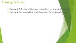 chuong trinh mon hoc di truyen te bao dong vat | PPT