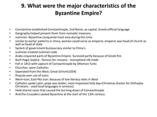 Chupe’s test- review answers- post-classical period | PPTX
