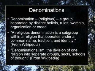 Church a denomination | PPT