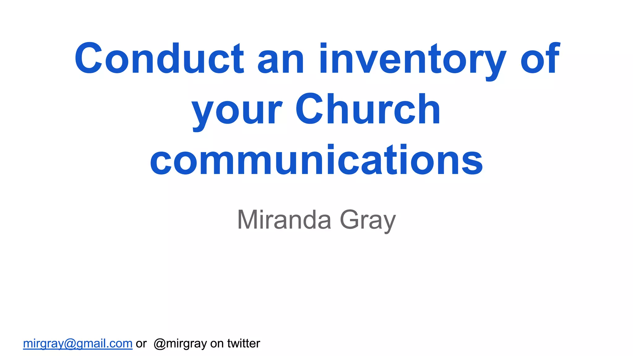 Church comms inventory | PPT