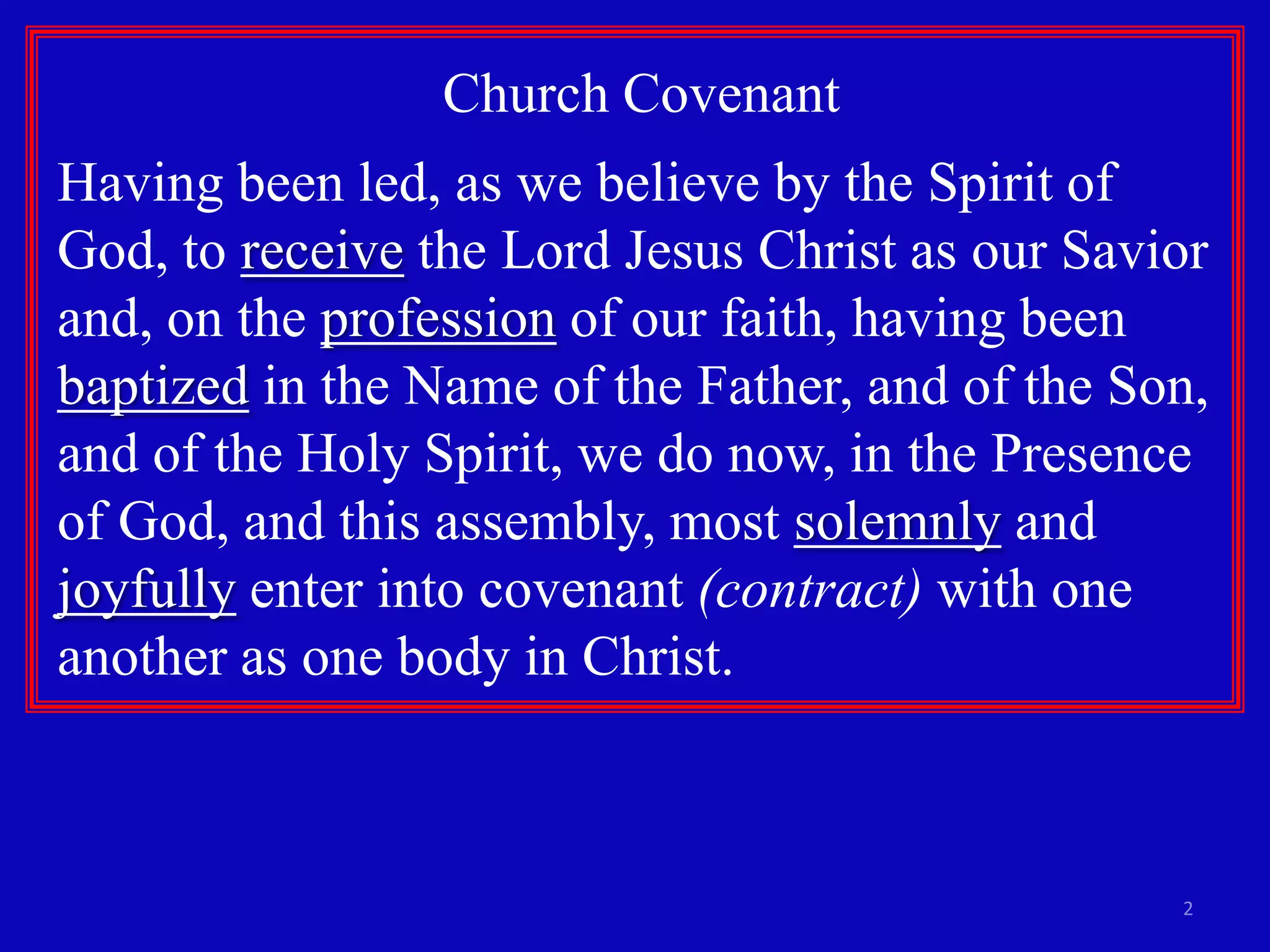 Church covenant | PPTX