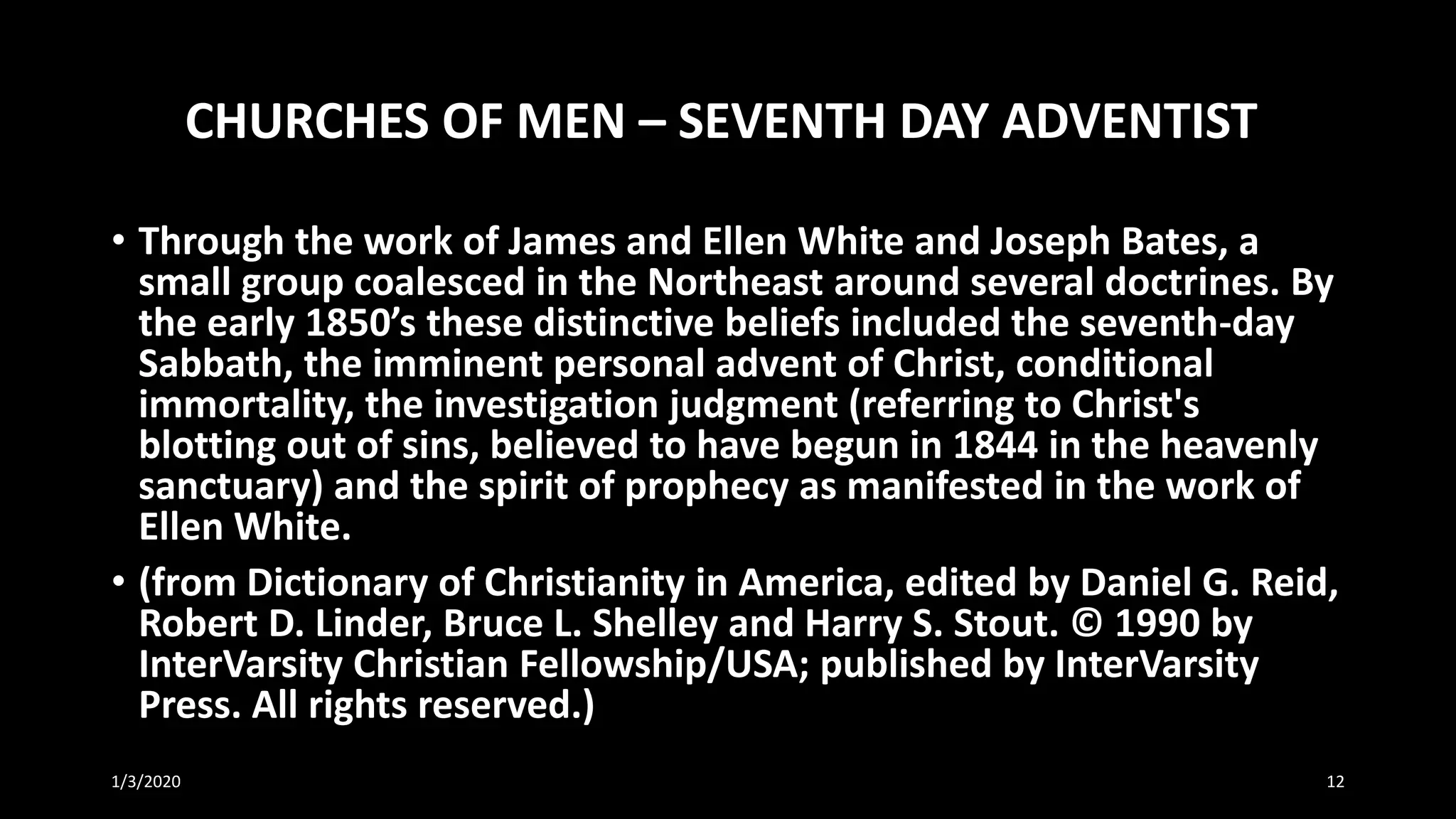 Churches of men seventh day adventist | PPT