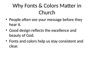 Choosing Fonts & Colors for Church Branding | PPTX