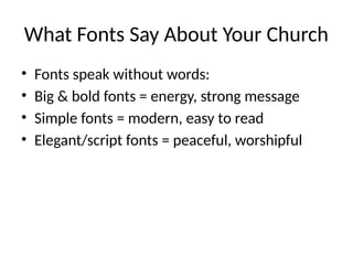 Choosing Fonts & Colors for Church Branding | PPTX