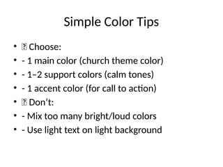 Choosing Fonts & Colors for Church Branding | PPTX