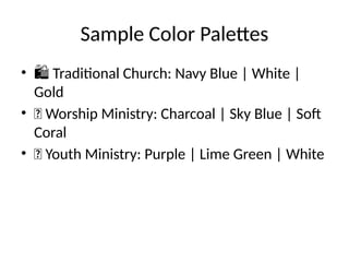 Choosing Fonts & Colors for Church Branding | PPTX
