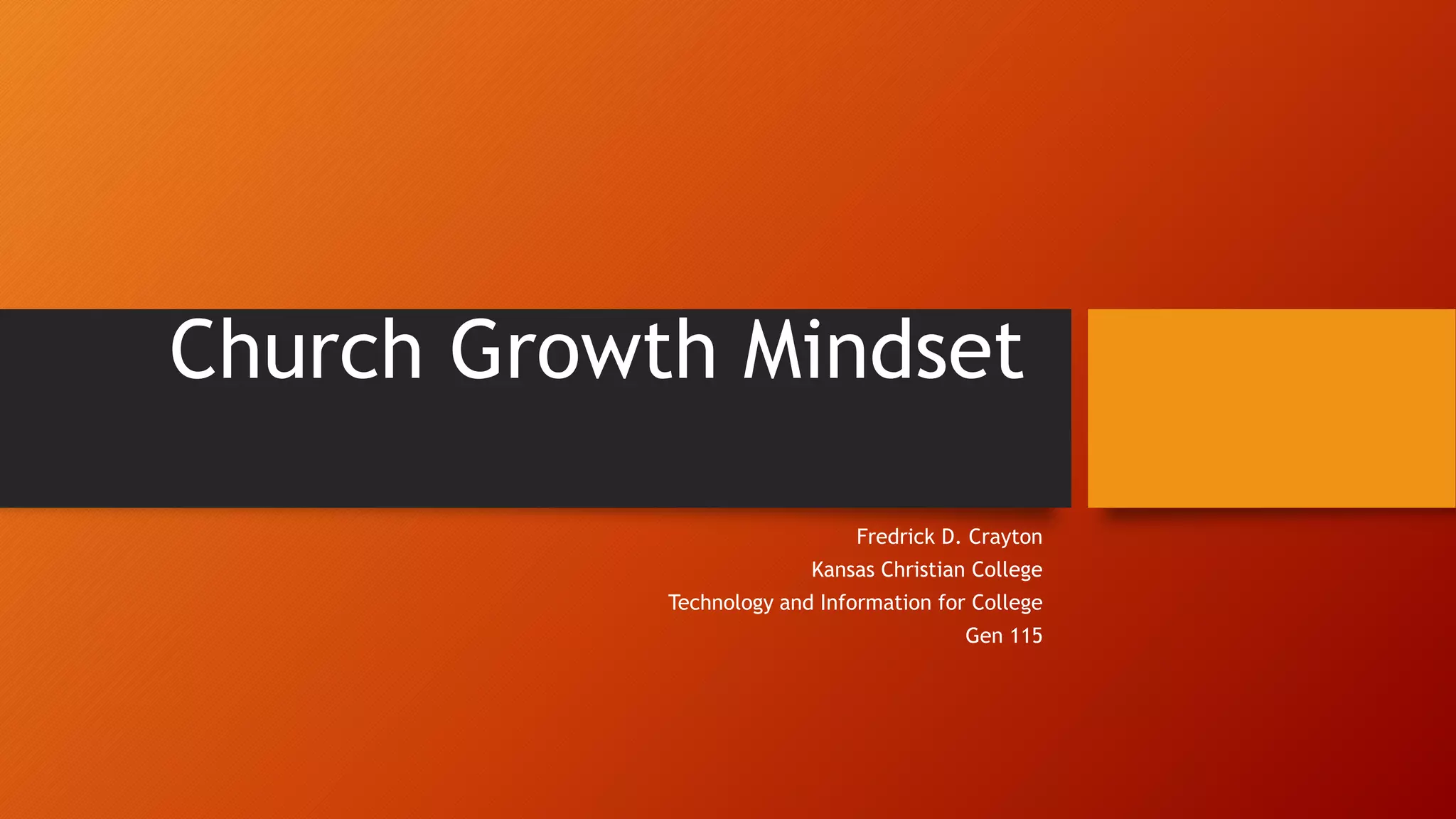 Church growth mindset | PPTX