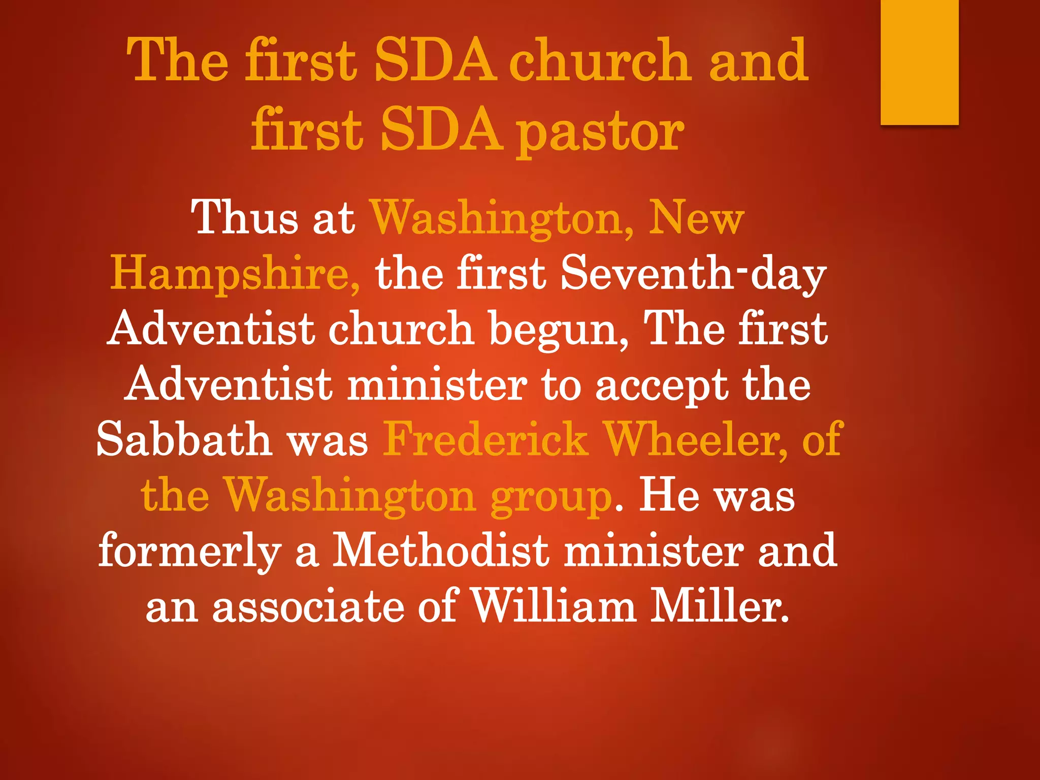 seventh day adventist Church heritage...an overview | PDF