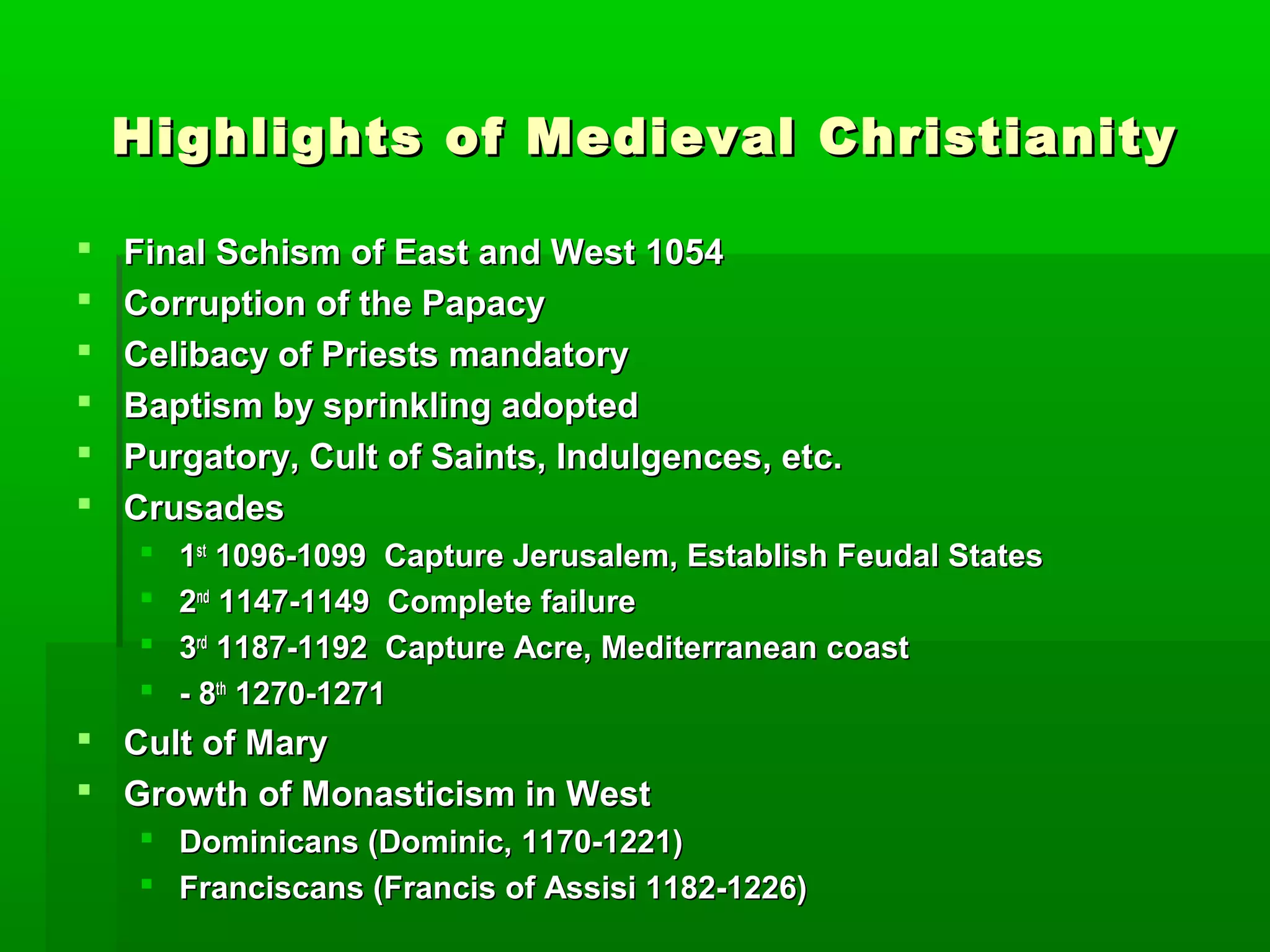 Power Point and Notes for Class on Church History | PPT