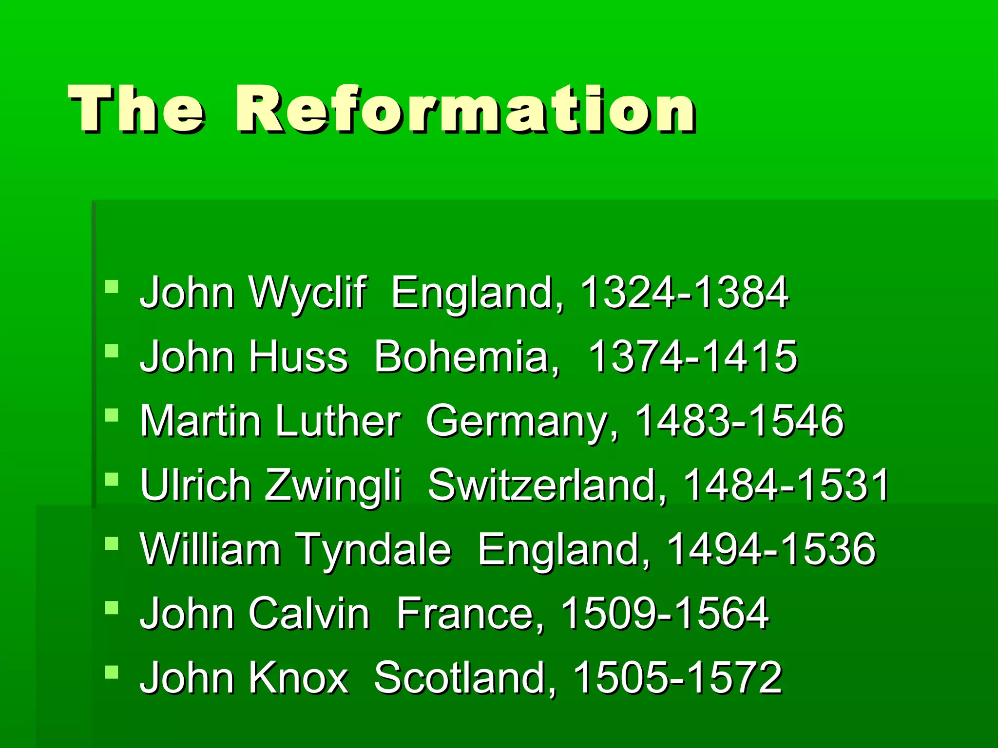 Power Point and Notes for Class on Church History | PPT