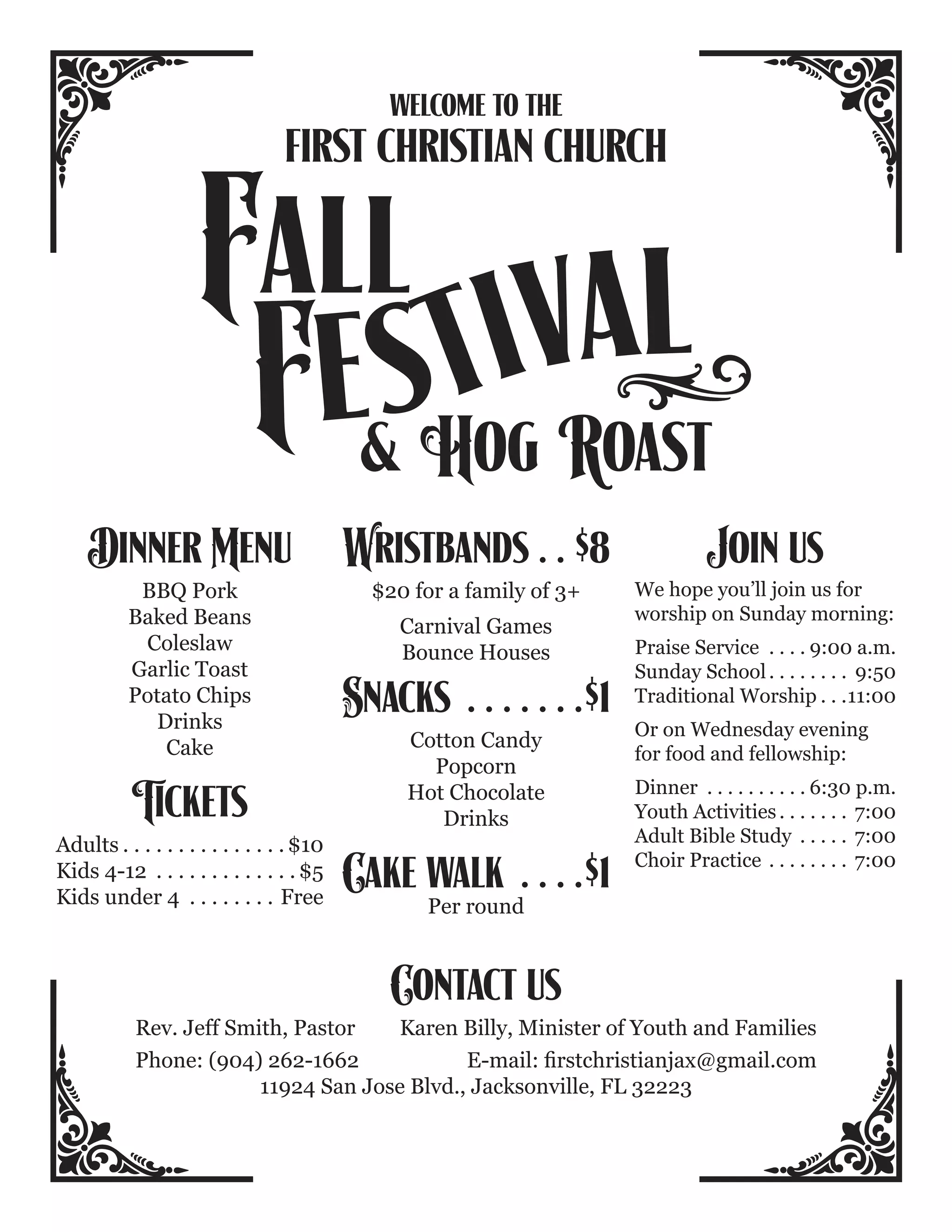 First Christian Church Hog Roast: Flyer | PDF
