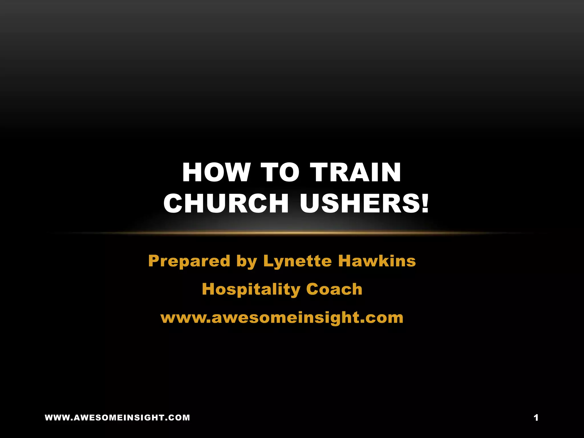Church Hospitality and Ushers Training | PDF