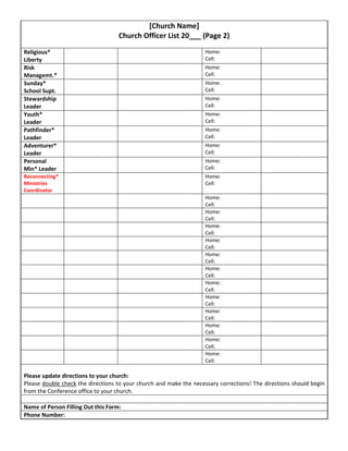 Church officerslist | PDF