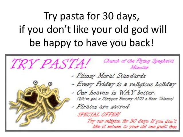 Church of the flying spaghetti monster pastafarianism | PPTX