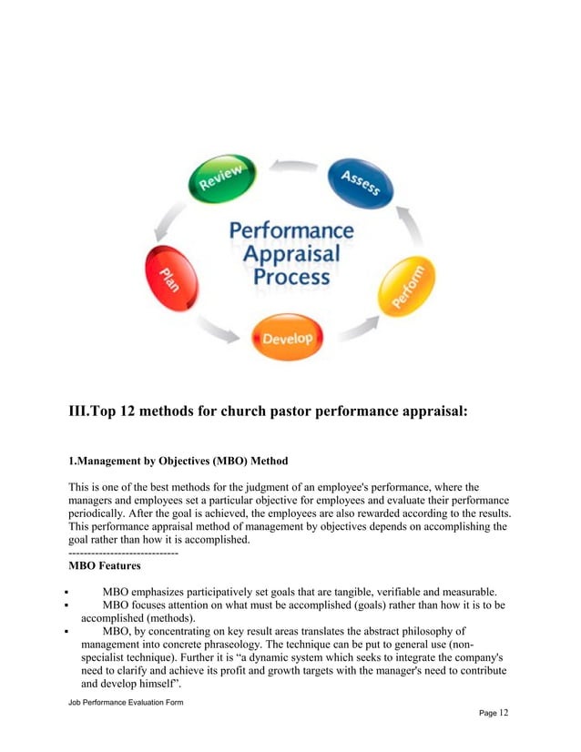 Church pastor performance appraisal | DOC